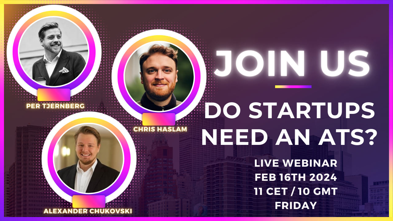 Do Startups need an ATS? Live Webinar